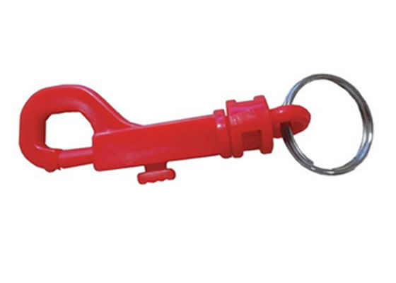 Spring-Loaded Gate Key Ring Clip , Key Chain Holder With Thumb Trigger