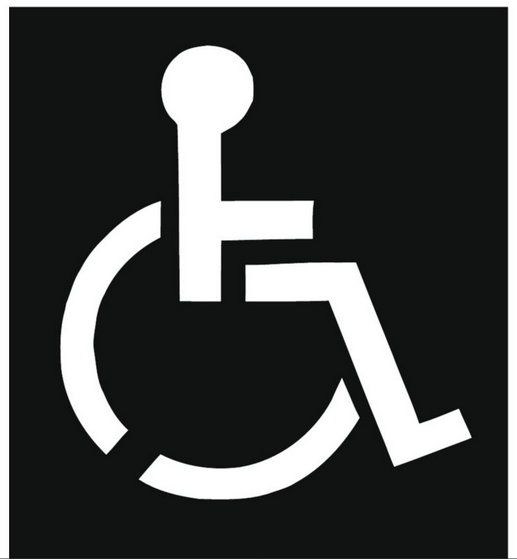 Wheelchair Handicap Symbol Sign Writing Stencils Beautiful Design AZO ...