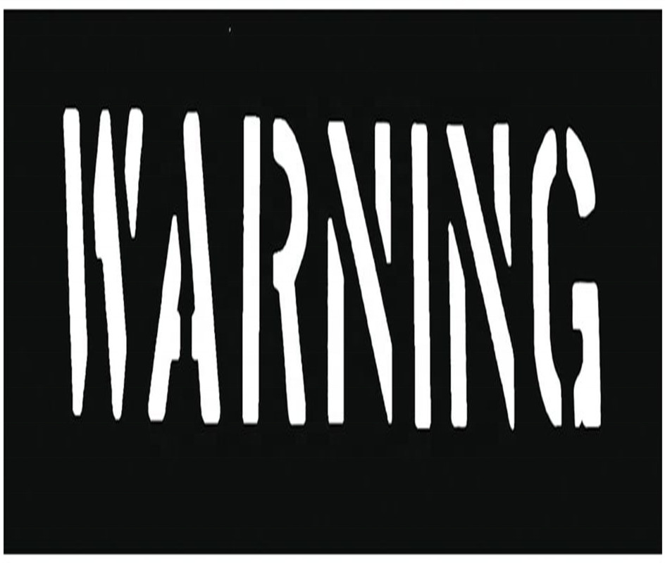 Warning Symbol Custom Plastic Letter Stencils PVC Material Black Color ...