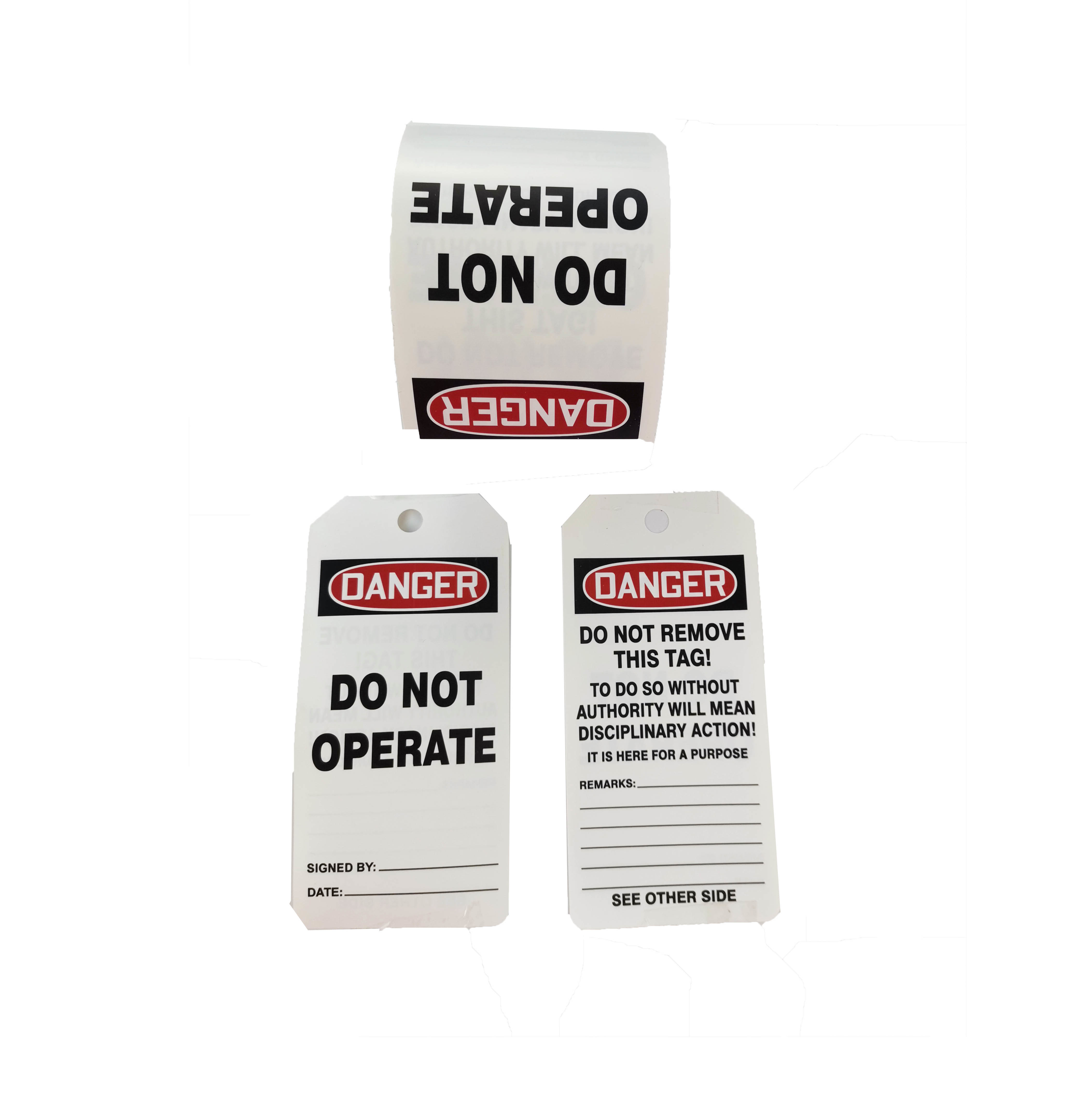 Black White Durable Danger Lockout Tags Roll For Industrial Safety ...