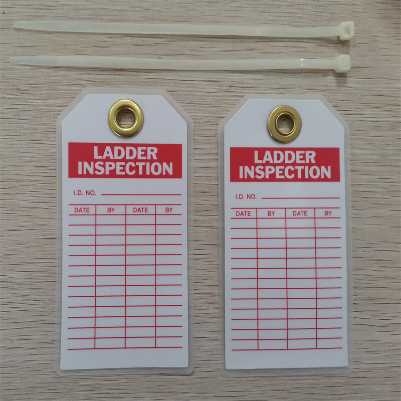 5 3/4inx3in Polyester Ladder Inspection Plastic Safety Tag SGS Approval