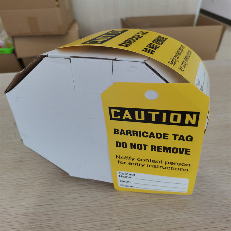 Caution Lockout Tagout Tag By The Roll PVC Sign Legend Barricade Tag Do ...