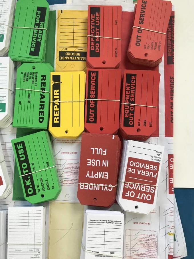 PVC Plastic Roll Safety Lockout Tags Legend " Out Of Service Do Not ...